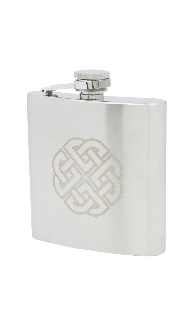 6oz Celtic Satin Stainless Steel Flask | The Sgian Dubh Company